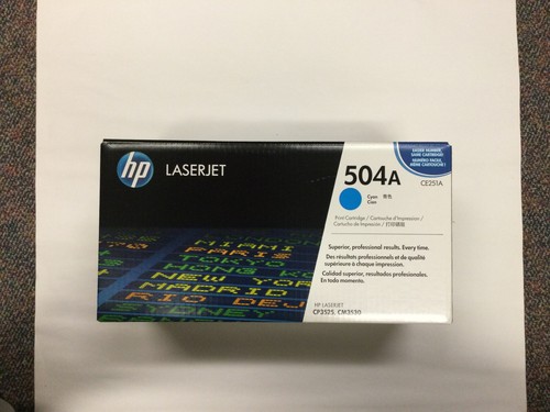 HP 504A Cyan Original LaserJet Toner Cartridge, CE251A | eBay