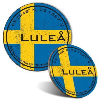 Mouse Mat & Coaster Set Lulea Sweden Flag #60939 | eBay UK