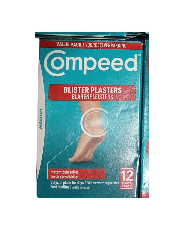 (4 Pack) Compeed Medium Blister Plasters 12 Hydrocolloid Plasters Foot ...