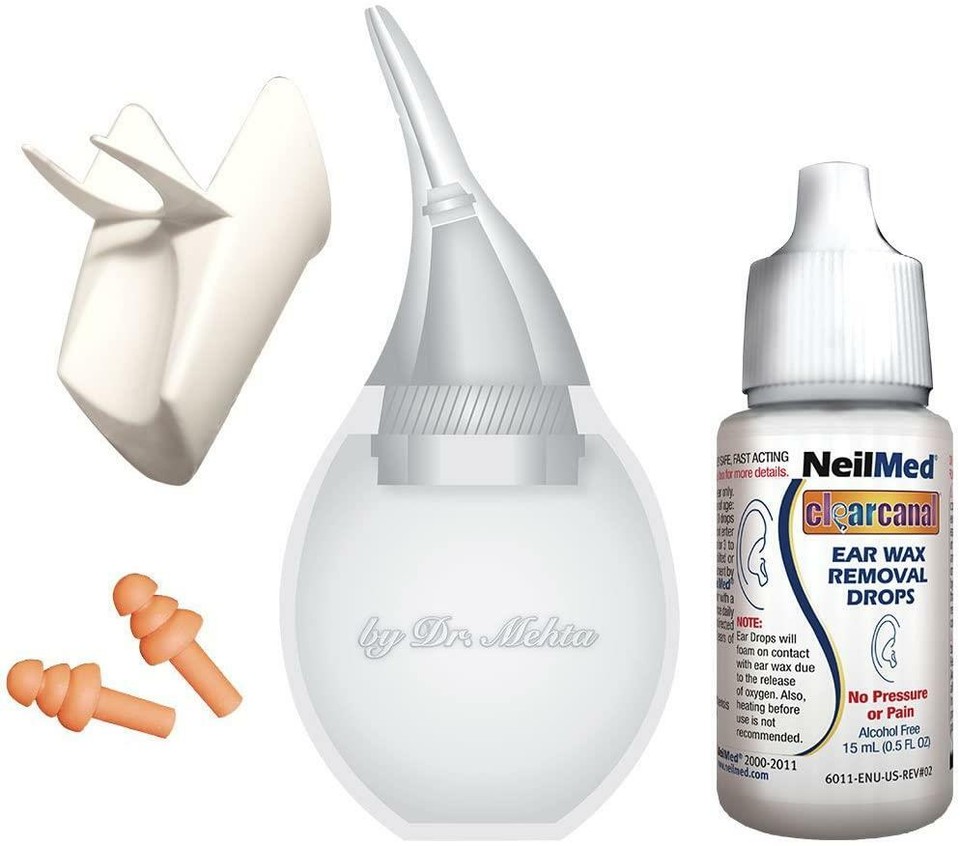 NeilMed SuavEar Ear Wax Removal Kit - Includes Drops, Cup, Ear Plugs ...