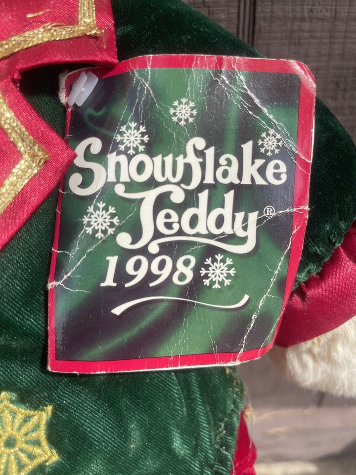 Vintage 1998 Dan Dee 24" Snowflake Teddy Bears Girl And Boy Christmas ...