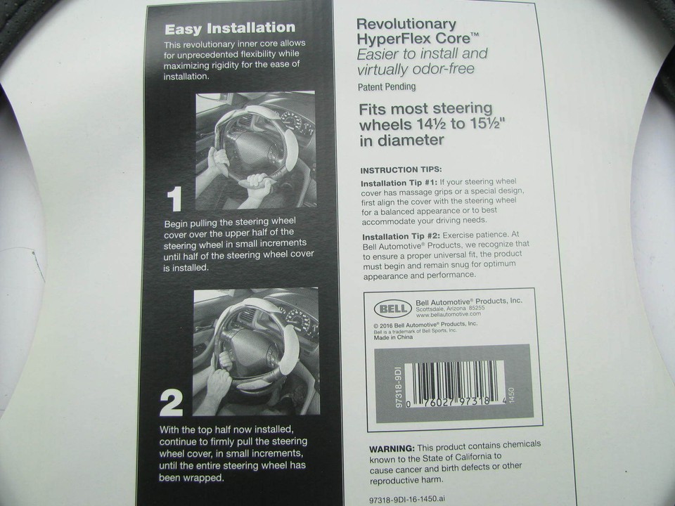 Bell 97318-9DI Statos BLACK Steering Wheel Cover W/ Hyperflex Core 14.5"-15.5" | eBay