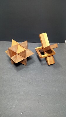 ️ Lot Of 2 Einstein Brain Benders Mind Teaser Wood Puzzle - No ...
