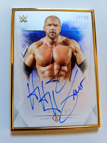 TRIPLE H WWE LEGEND 2019 TOPPS TRANSCENDENT GOLD-FRAMED AUTOGRAPH # 17/ ...