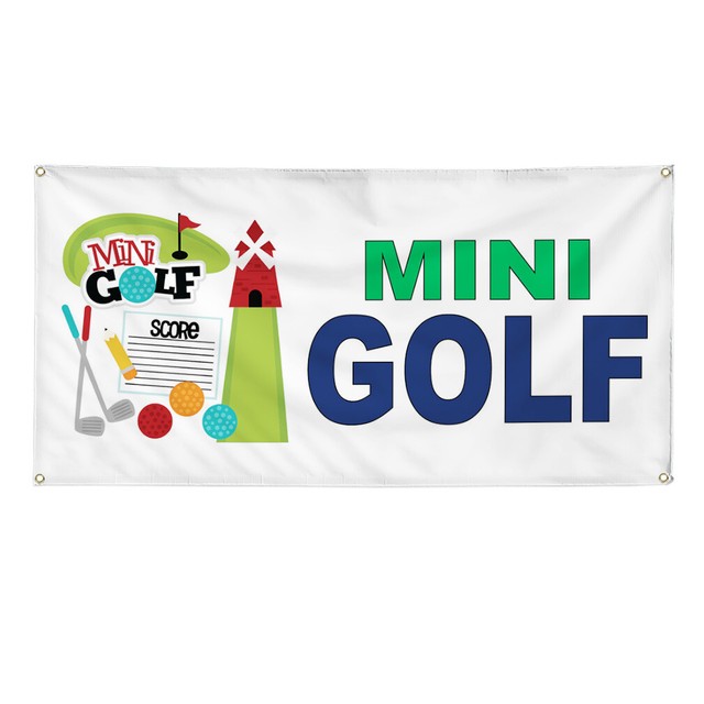 Vinyl Banner Multiple Options Mini Golf Green Blue Business Golf Signs ...