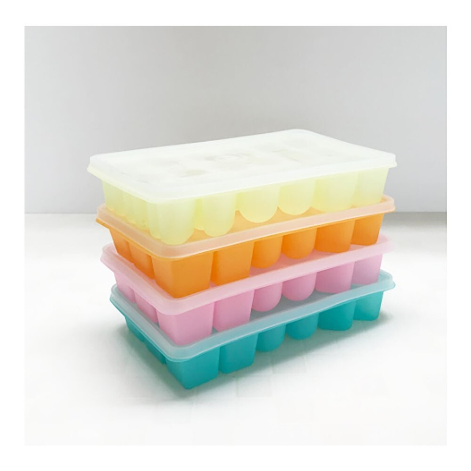 Pamire Silicone Ice Cube Tray with Lids, Various Shapes, 18 cubes ...