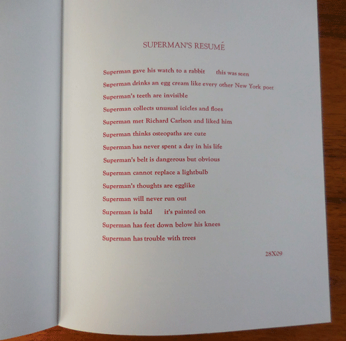 Clark Coolidge / Superman's Resume Signed Limited Poetry Broadside 1st ...