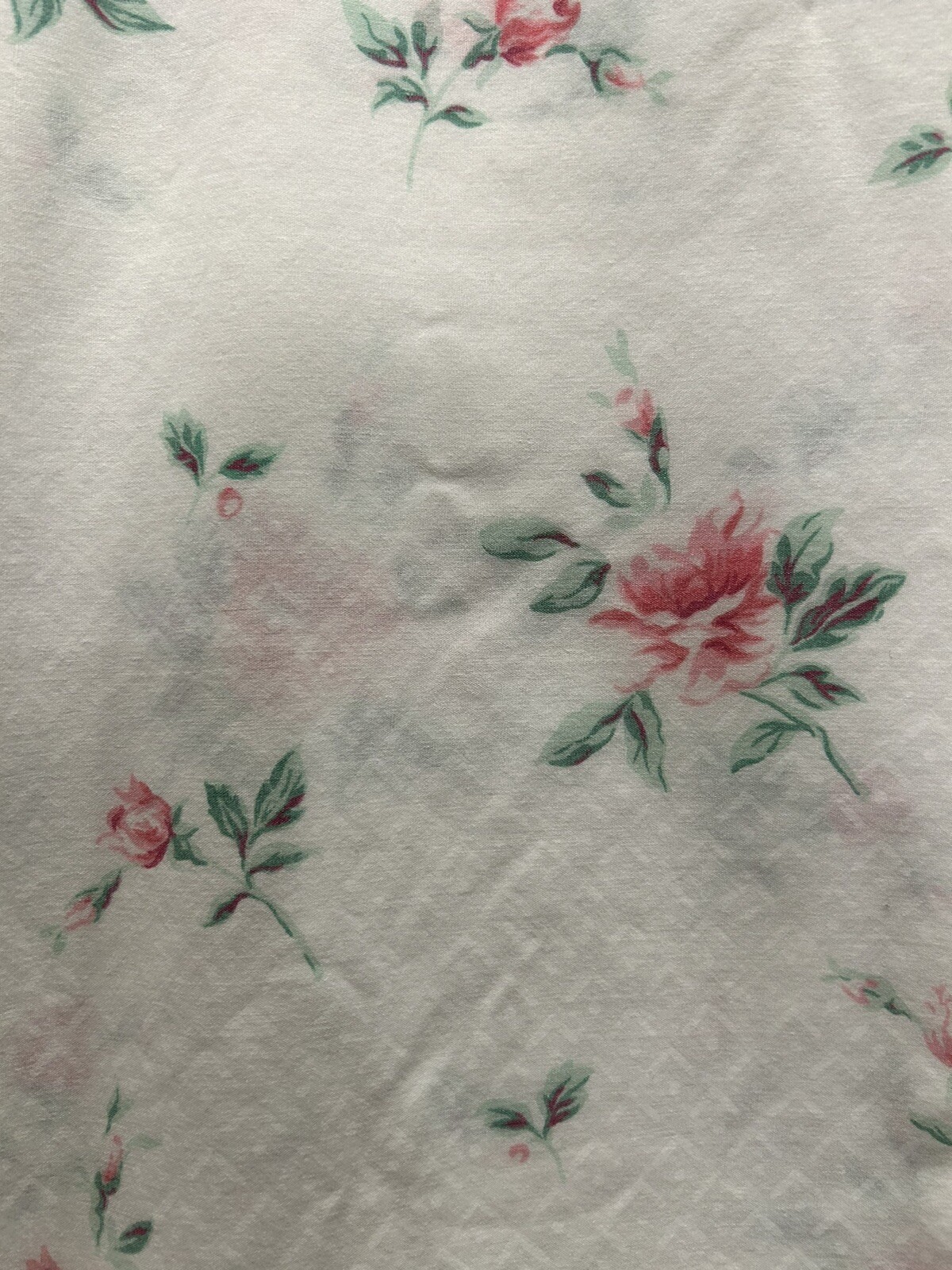 Vintage 80's-Cottagecore-Shabby Chic Style-Ruffled-Roses-Flat Sheet ...