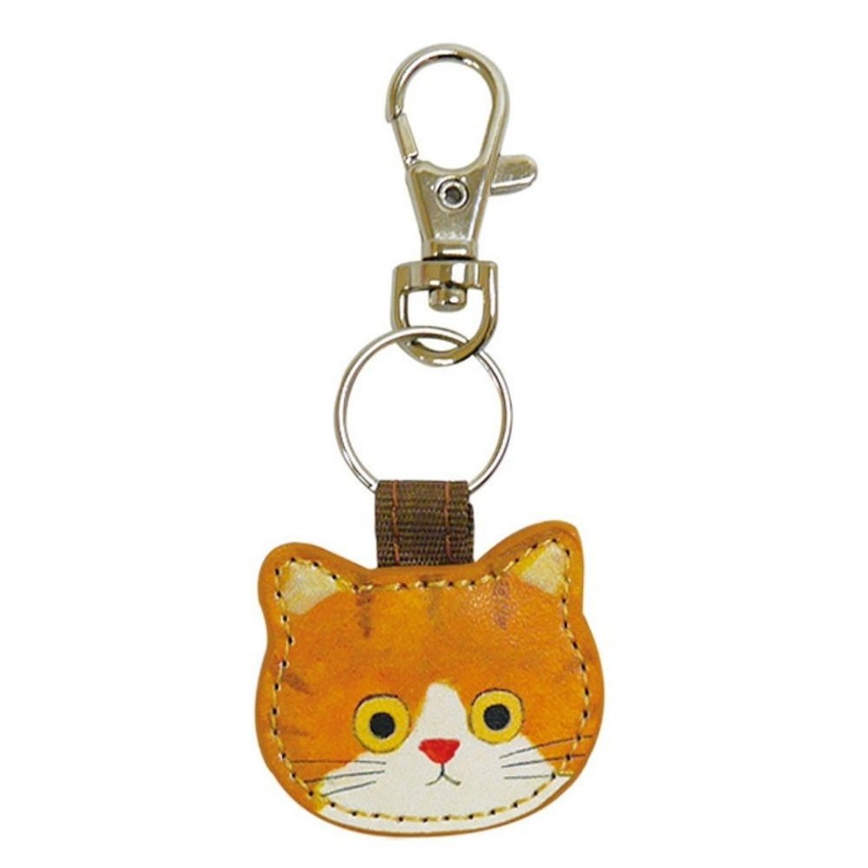 Creative Leather Cat Keychain Cartoon Bag Pendant Cute Leather Key Ring ...
