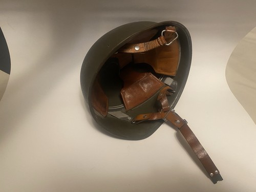 Swiss Army BT74 55-56 Steel Helmet Militaria Switzerland with leather ...