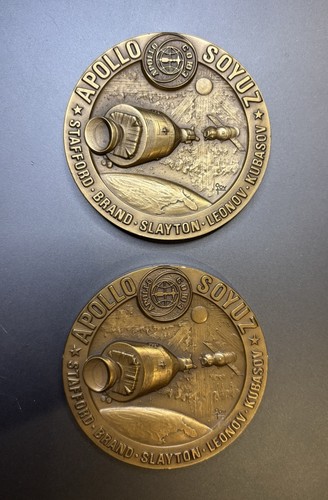 Two Numbered 1975 Apollo Soyuz Medal First International Space ...
