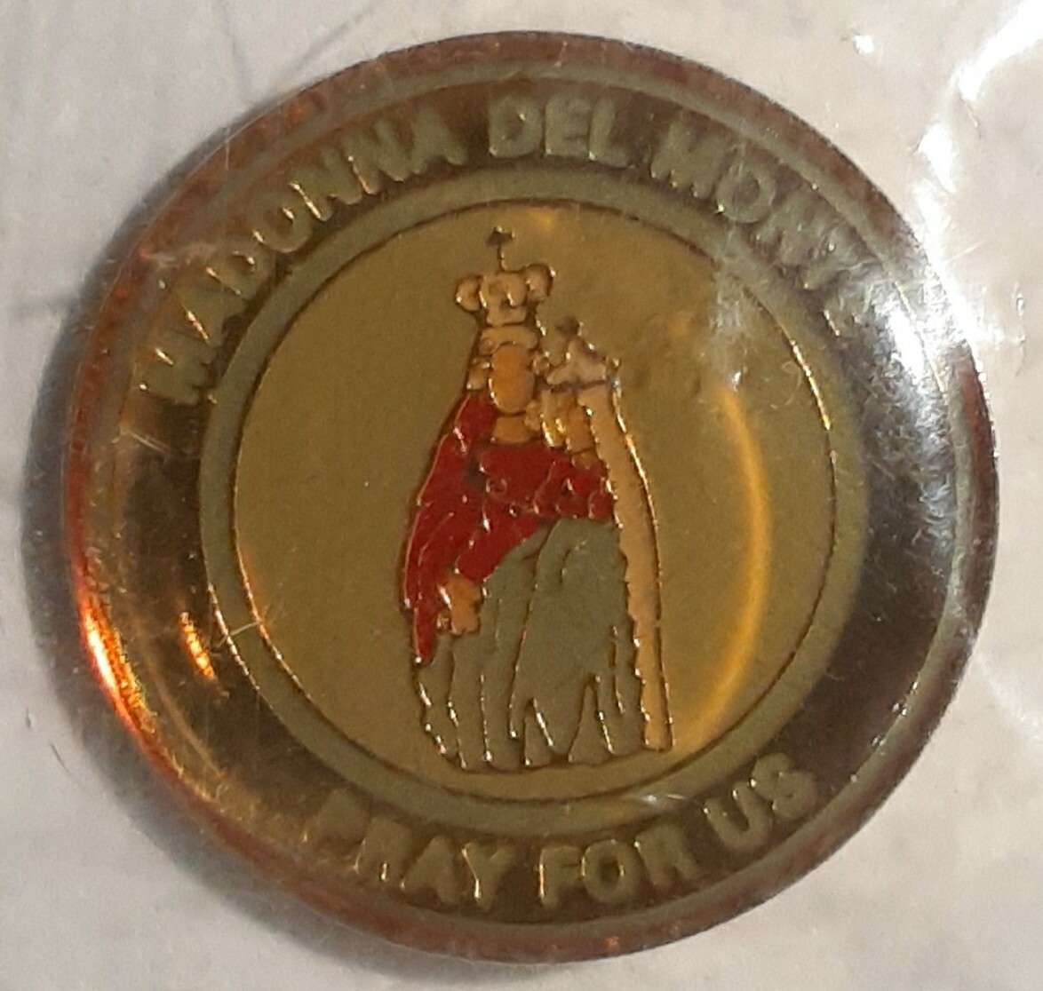 Vintage Madonna Del Monte Lapel Pin (Colored W/Gold T… - Gem