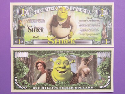 4 Bills ~ SHREK: Animated Comedy Adventure Film ~ $1,000,000 One ...