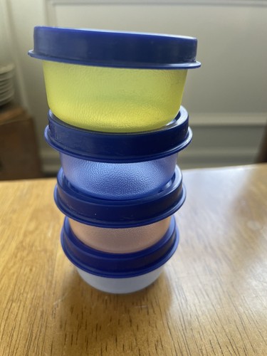 Mix lot x4 Tupperware Smidgets 1oz Mini Containers Different Colors ...