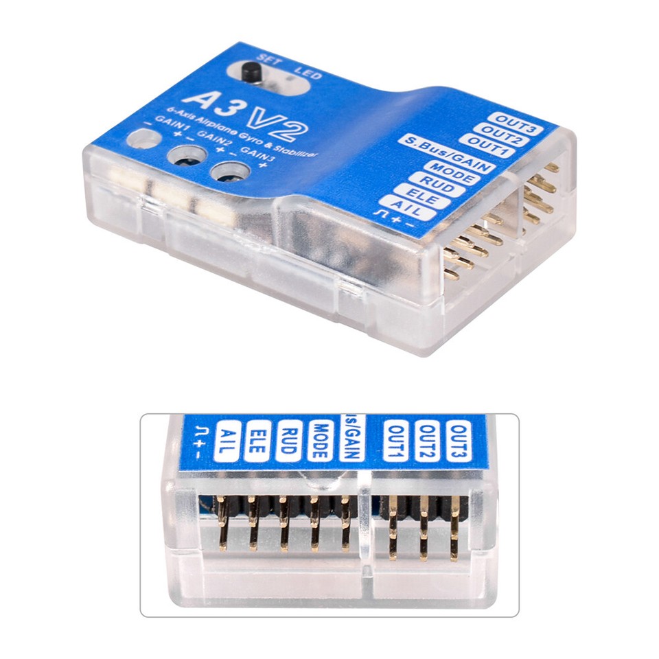 A3 V2 Flight Controller Stabilizer 3-Axis Gyro For RC Fixed Wing Plane ...