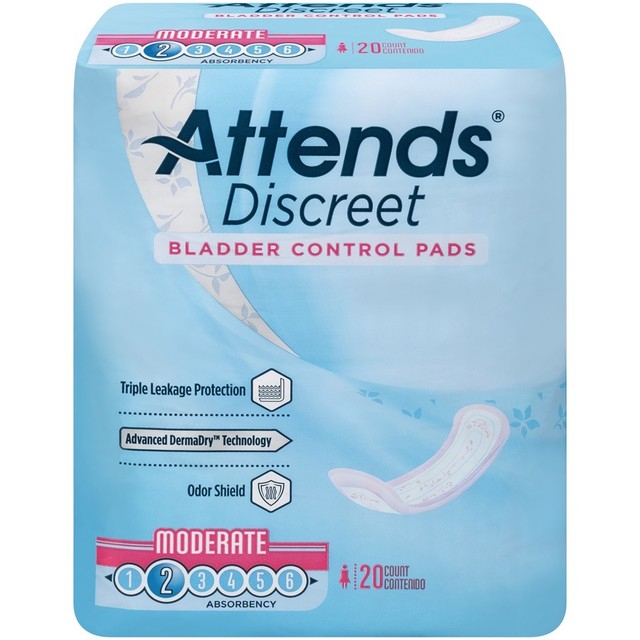 Attends Discreet Bladder Control Pads, Moderate, Liner Pads, ADPMOD ...