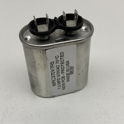 NTE Electronics MRC370V7R5 Oval Film Capacitor 7.5uF 7.5MFD 370VAC Made ...