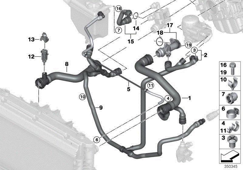 BMW GENUINE WATER COOLANT CONNECTOR PLASTIC HOSE PIPE VARIOUS MODELS ...
