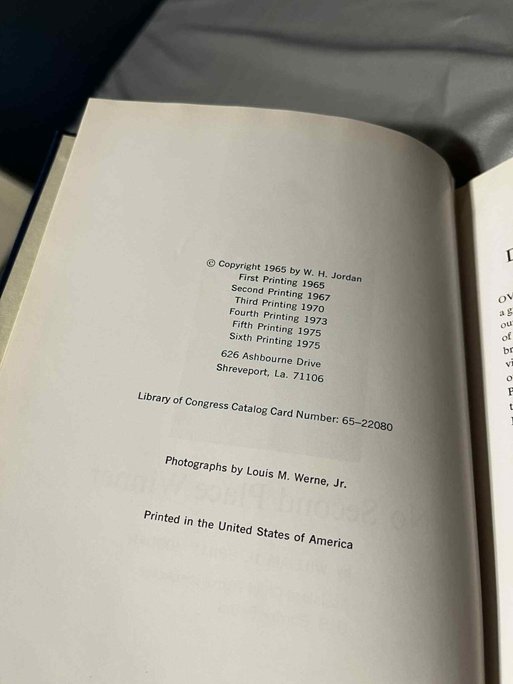 No Second Place Winner by Bill Jordan 6th Printing 1975 (Read ...