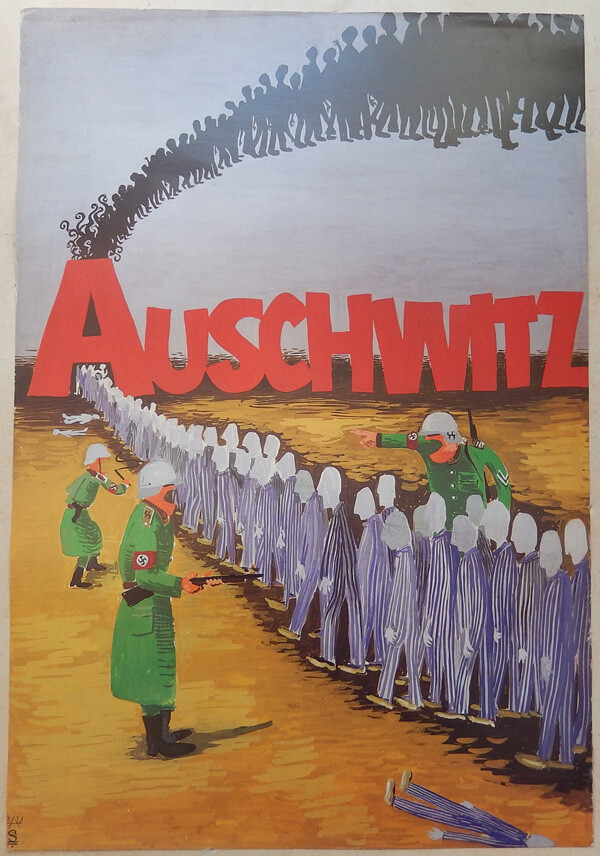 AUSCHWITZ JEWISH POSTER BY JOSEPH BAU HOLOCAUST SCHINDLER'S LIST ...