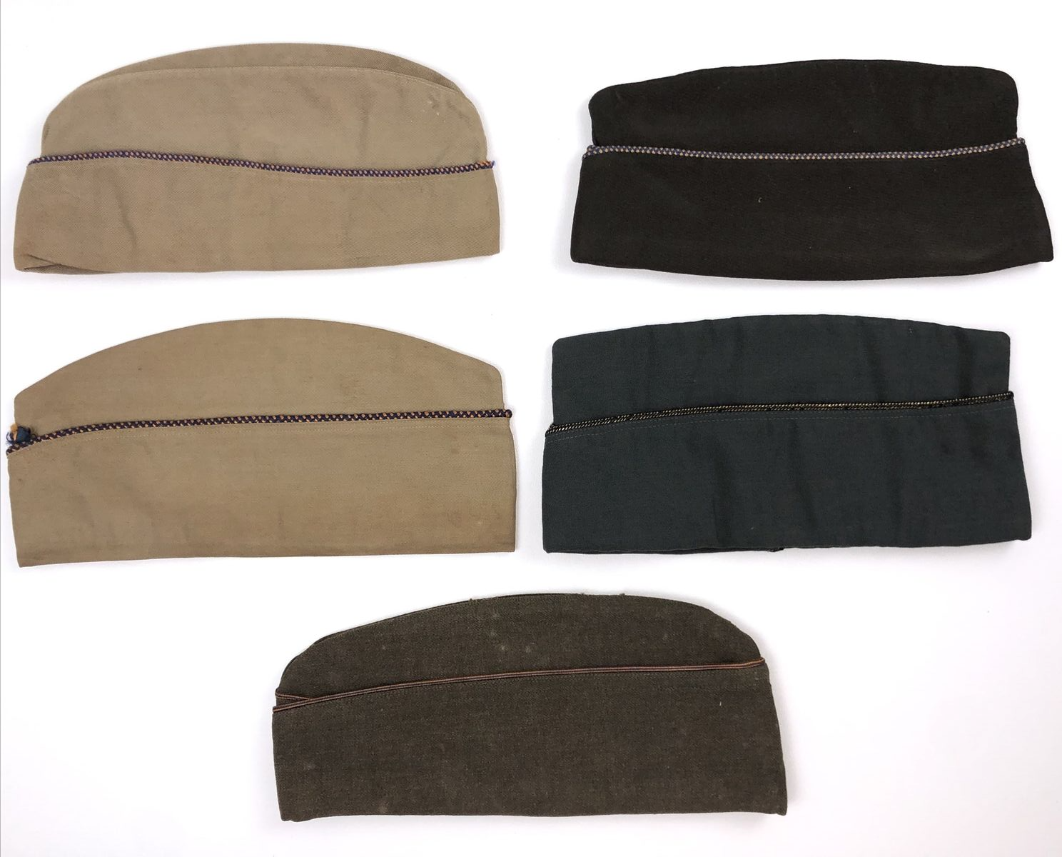 Vintage US Army WW2 Garrison Hat Cap Lot Green Tan Uniform WWII ...