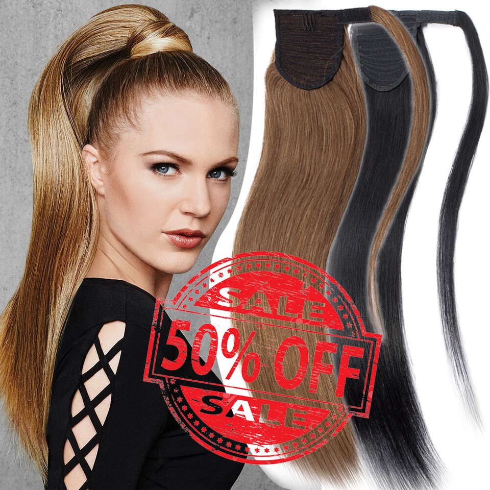 Clip In Wrap Around Pony Tail 100% Real Remy Human Hair Extensions ...