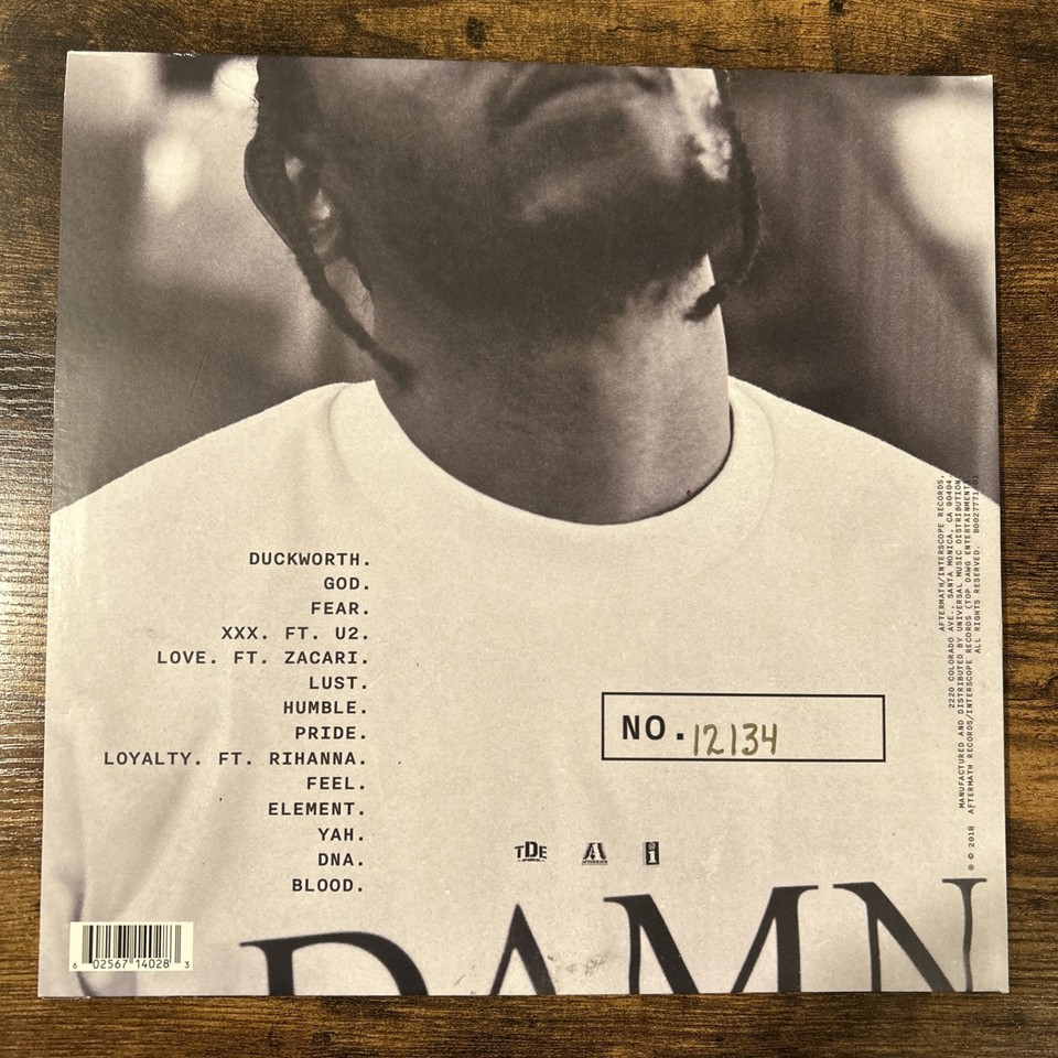 KENDRICK LAMAR - DAMN - COLLECTORS EDITION - 2LP - CLEAR WAX - NUMBERED ...