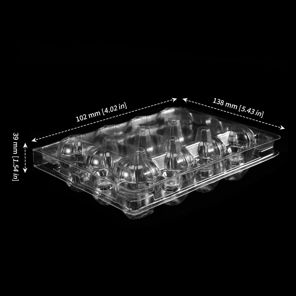 MANCHAP 150 Pack 12 Grids Plastic Quail Egg Carton Bulk, Clear Holders ...