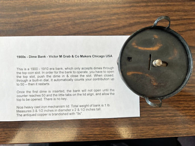 1900-1910 Dime Bank from Victor M Grab & Co Makers | eBay