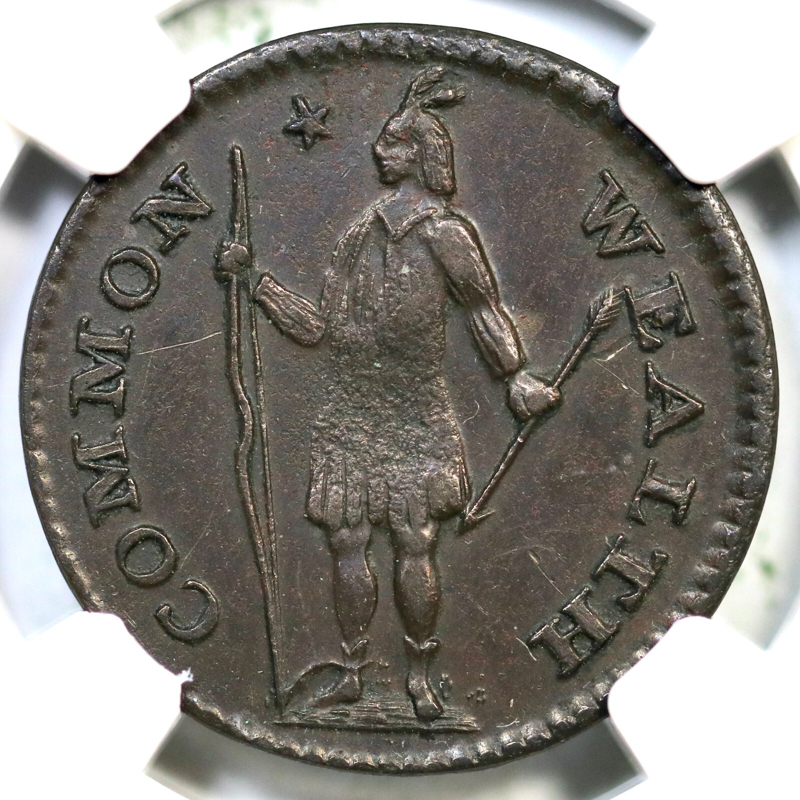 1787 4-B R-5 NGC AU 58 Massachusetts Half Cent Colonial Copper Coin 1 ...