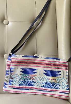 Okpta Canvas Crossbody Aztec Embroidery Beaded Colorful Messenger Bag ...