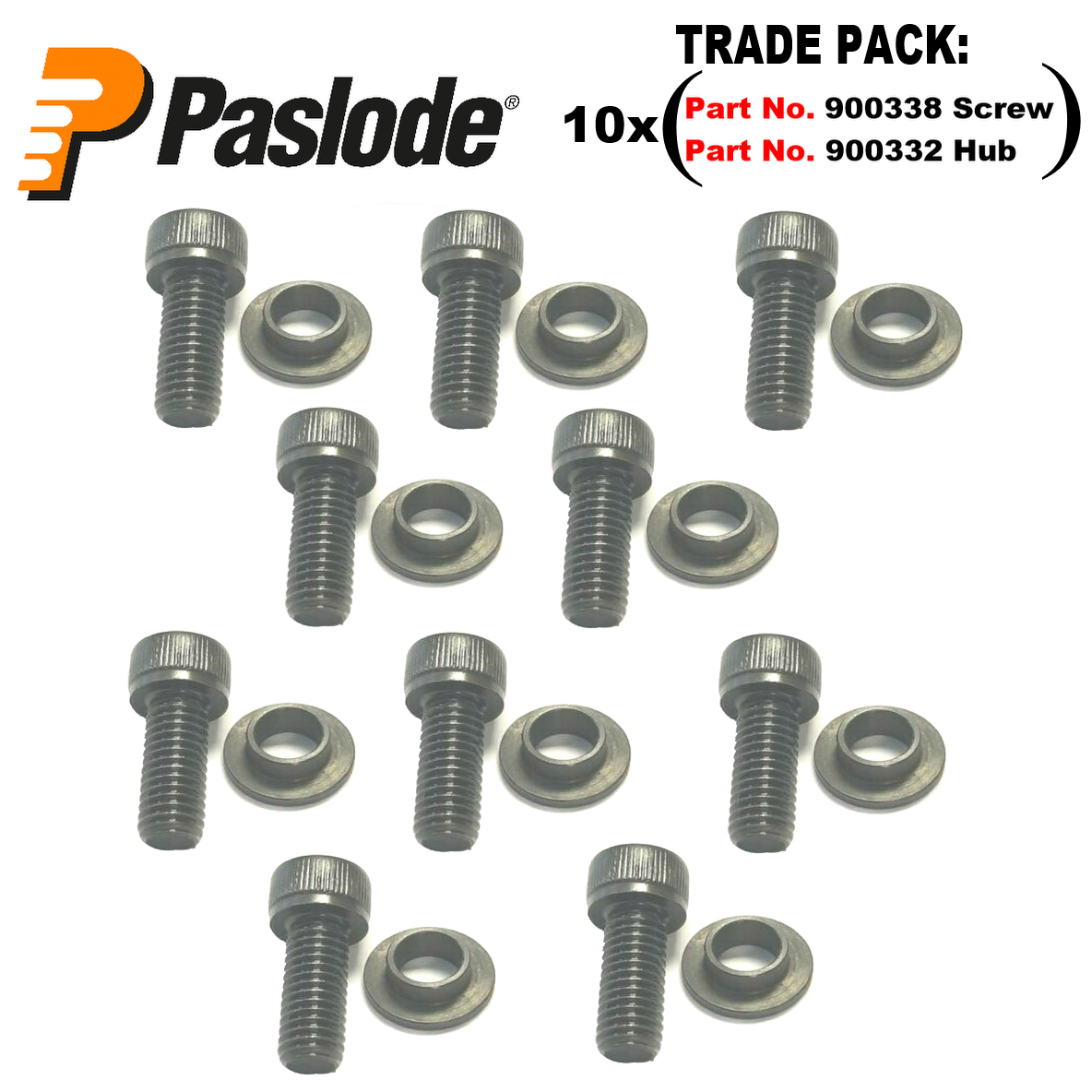10 x Paslode IM250 Hub ( Part No. 900332 ) & Screw ( Part No. 900338 ...