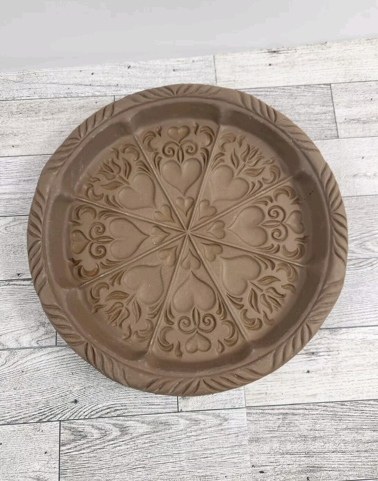 Hartstone Shortbread Mold USA Vintage Heart Tulip Cookie Mold Stoneware ...