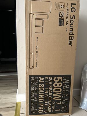 LG SP7R 7.1 Channel High Res Audio Sound Bar with Rear Speaker Kit ...