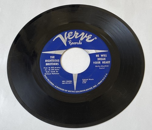 The Righteous Brothers He/He Will Break your Heart Verve 45 RPM Vinyl ...