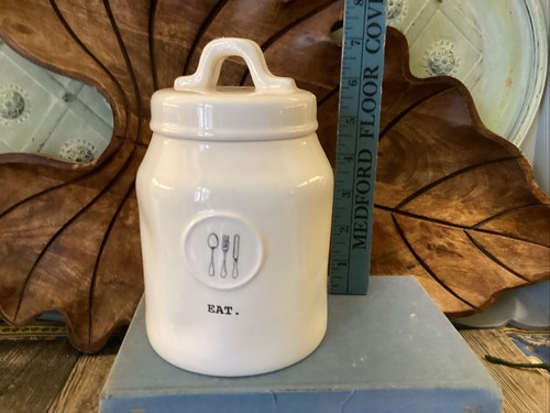 Rae Dunn “Eat” Dimpled Canister Jar Magenta Artisan Collection With Lid ...