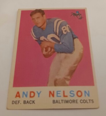 1959 Andy Nelson Topps NFL Football ROOKIE Card Baltimore Colts #62 | eBay