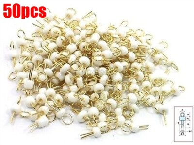 50Pcs White Gold Tone Soldering Pcb Board Breadboard Test Point Pin wl ...