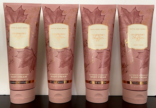 Bath & Body Works LOT OF 4 RASPBERRY CHIFFON Ultimate Hydration Body ...