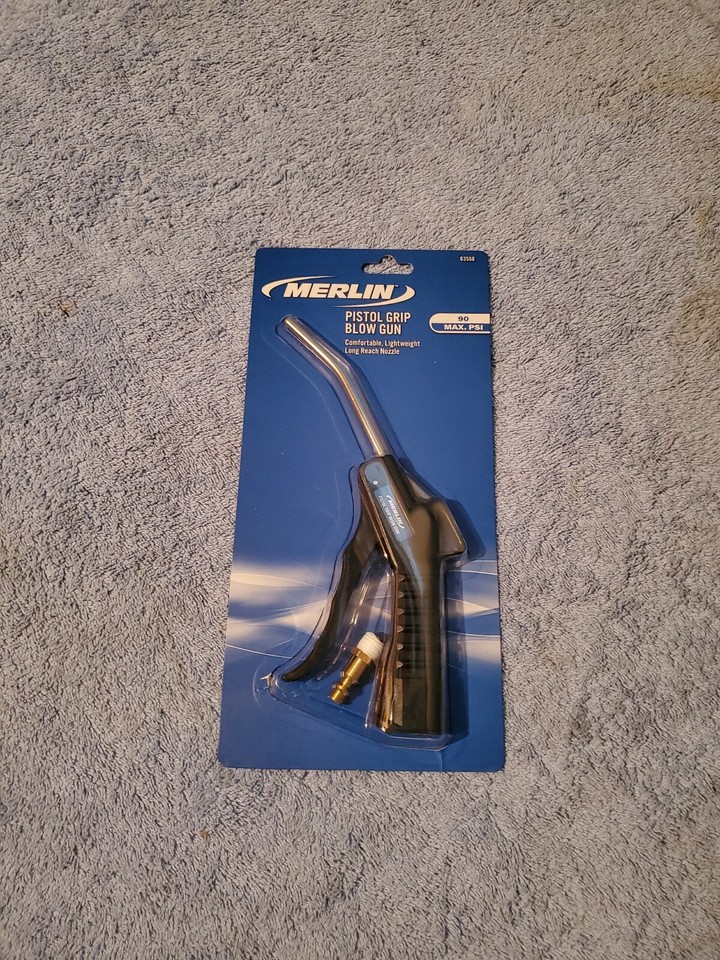 NEW MERLIN 4" PISTOL GRIP AIR BLOW GUN WITH 1/4" NPT FITTING AND TEFLON ...