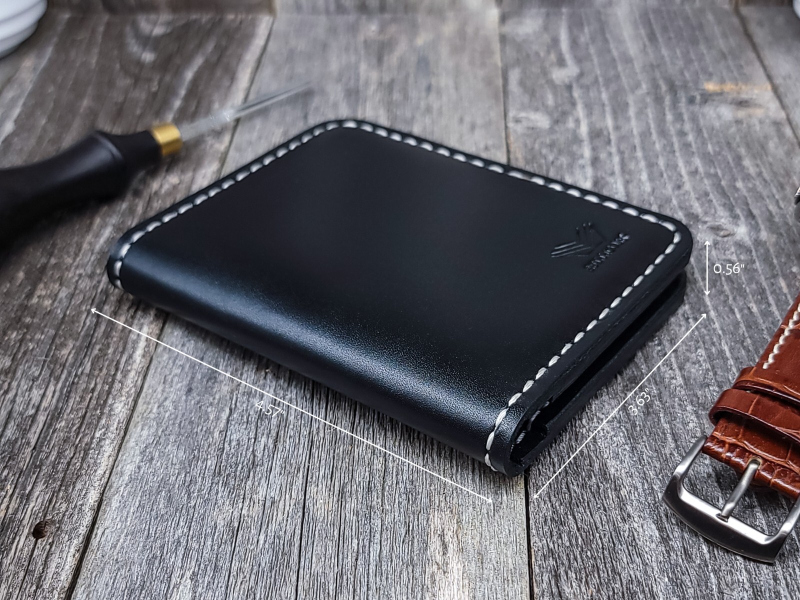 Vertical Bifold Wallet, Full Grain Leather Wallet, Handmade Leather ...