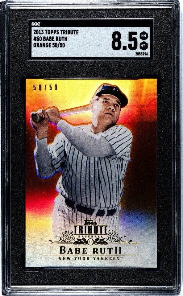 Babe Ruth Triple 50’s Card #50 & SP 50/50 SGC 8.5 2013 Topps Tribute ...