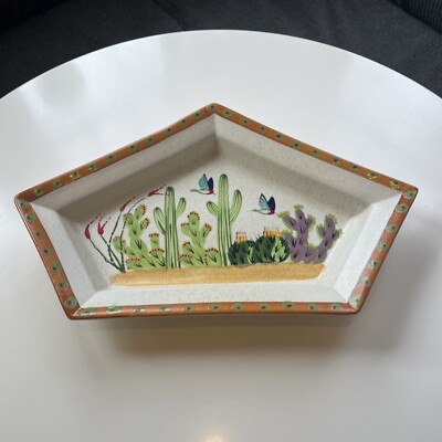 Hf Coors Hexagonal Platter Tucson Arizona Hummingbirds Cactus Plate, 3 ...