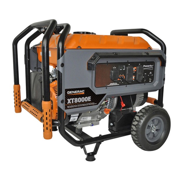 Generac 6433 XT8000E 8,000 Watt Portable Gas Power Electric Start ...