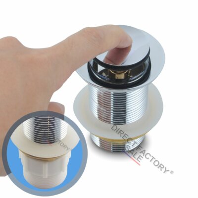 Bathroom Basin Pop Up Waste Chrome 32mm Brass Vanity Plug Drain w/ 40mm ...