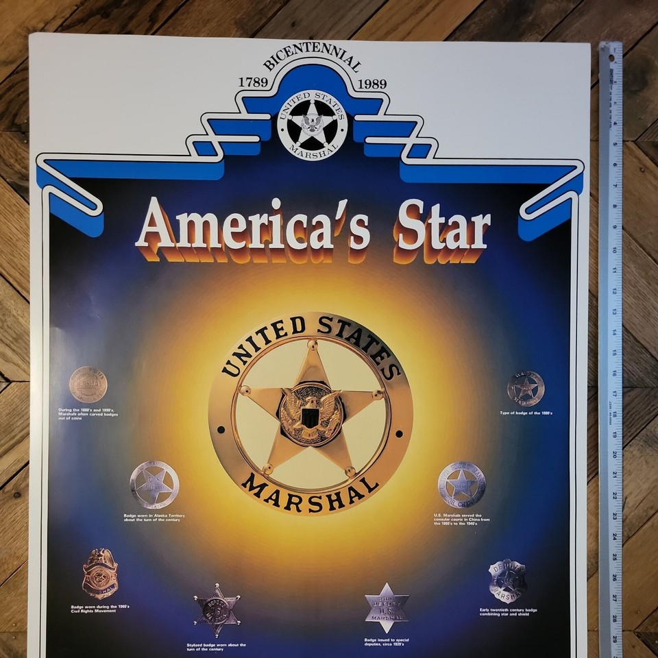 BICENTENNIAL POSTER United States Marshals Foundation America's Star | eBay