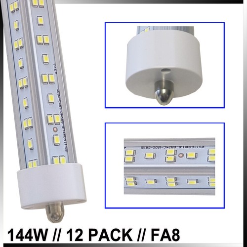 12Pc T8 8FT Led Tube Light Bulbs FA8 Single Pin 144W 8Foot Led Shop ...