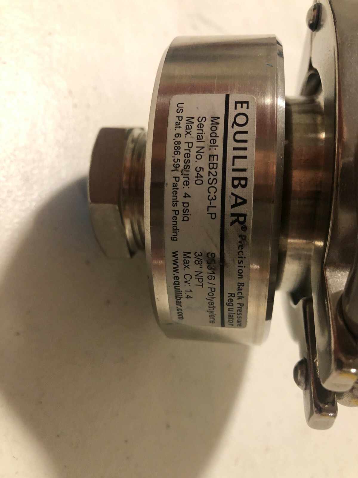 *NEW* EQUILIBAR Precision Back Pressure Regulator EB2SC3-LP SS316/Polyethylene | eBay