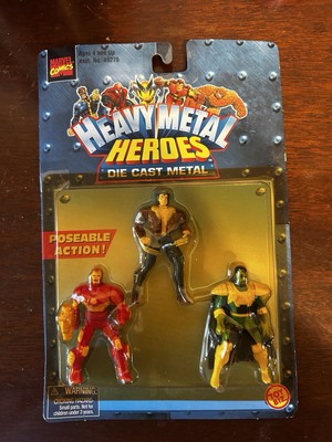 Marvel Heavy Metal Heroes Die Cast Metal Trio Iron Man Wolverine ...