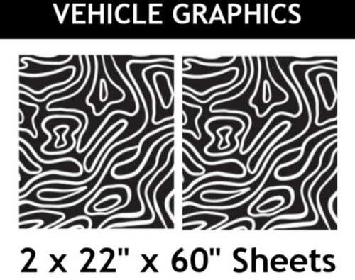 2 x extra large STICKERS GRAPHICS DECALS CAMPERVAN ( 9002 ) TOPOGRAPHIC ...